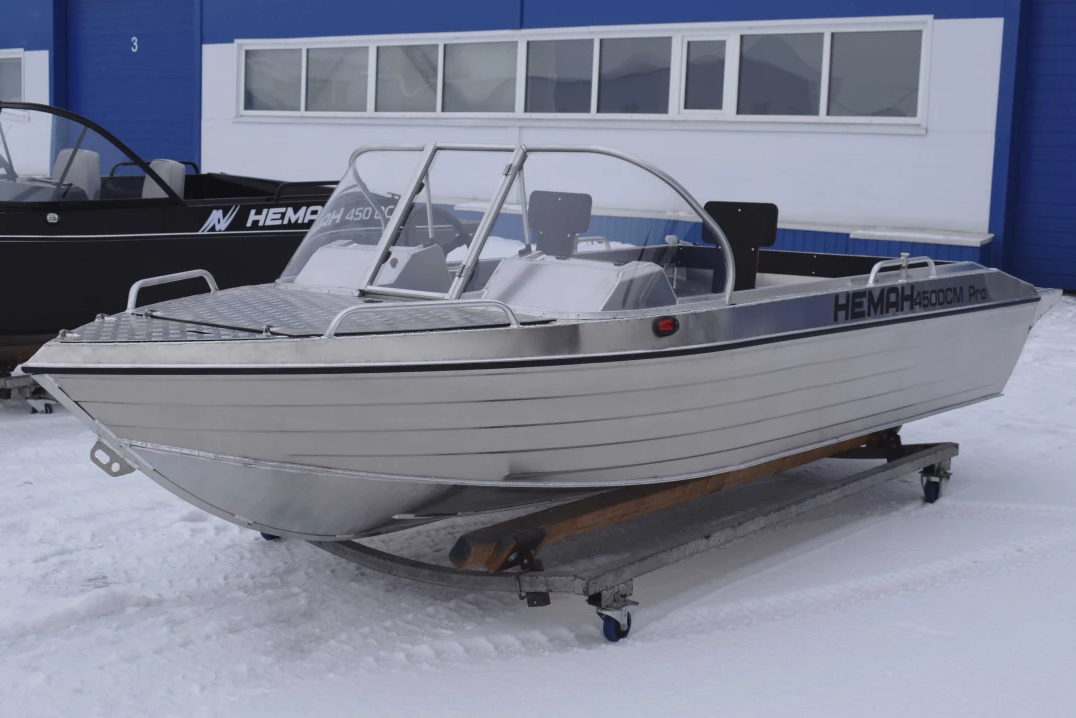 Моторная лодка, Неман 450 DCM PRO, зелёно-серая с Marine Rocket ...